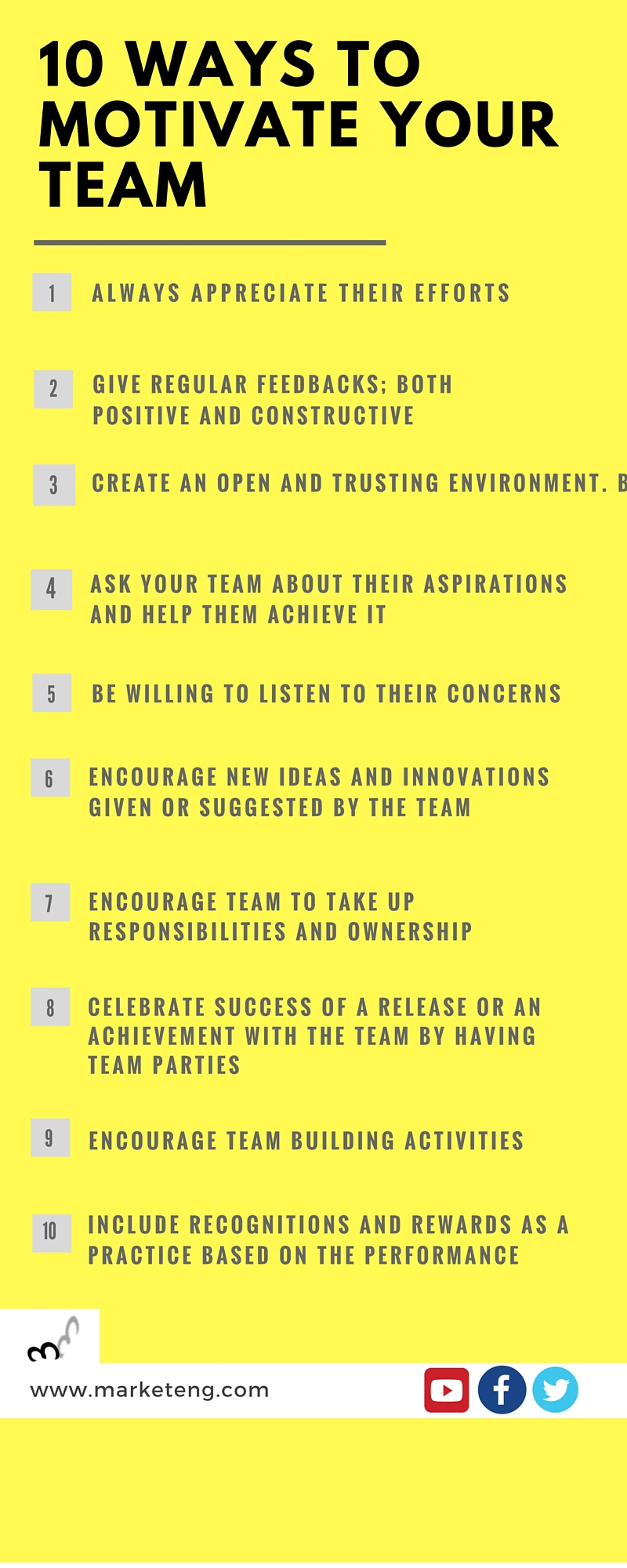 INFOGRAPHIC – 10 ways to motivate your team – MarketEng